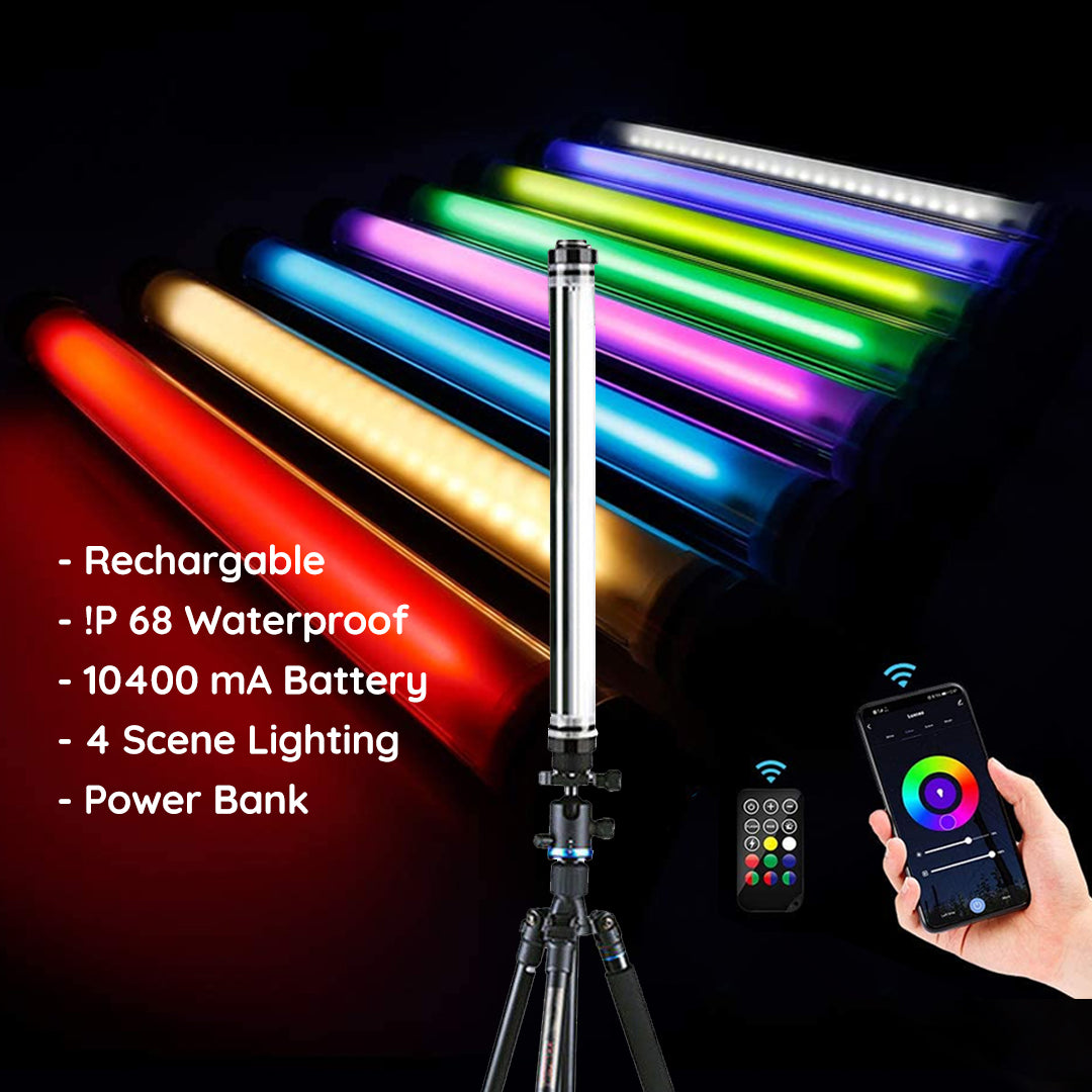 Luxceo Handheld LED Waterproof RGB light wand with tripod stand ...
